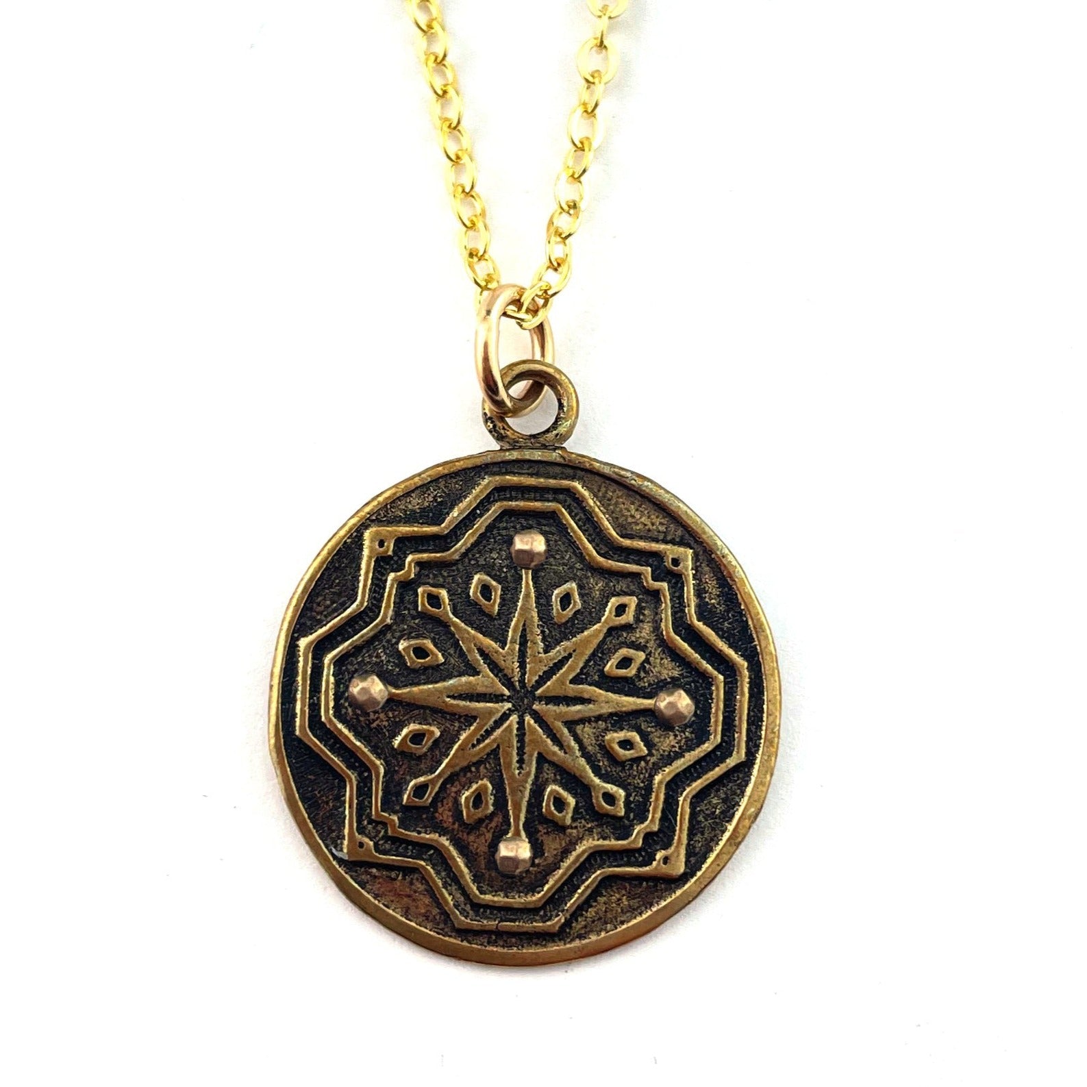 COMPASS ROSE Charm Necklace - BRONZE – Compass Rose Design