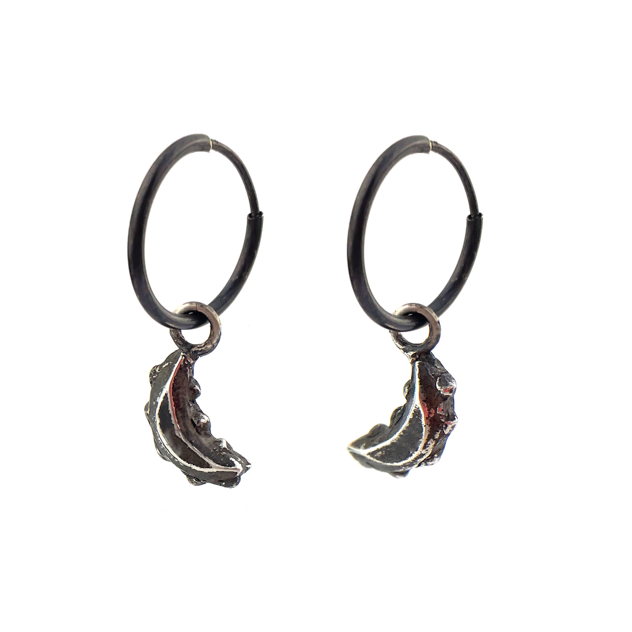 CRESCENT MOON Tiny Hoops - Silver – Compass Rose Design