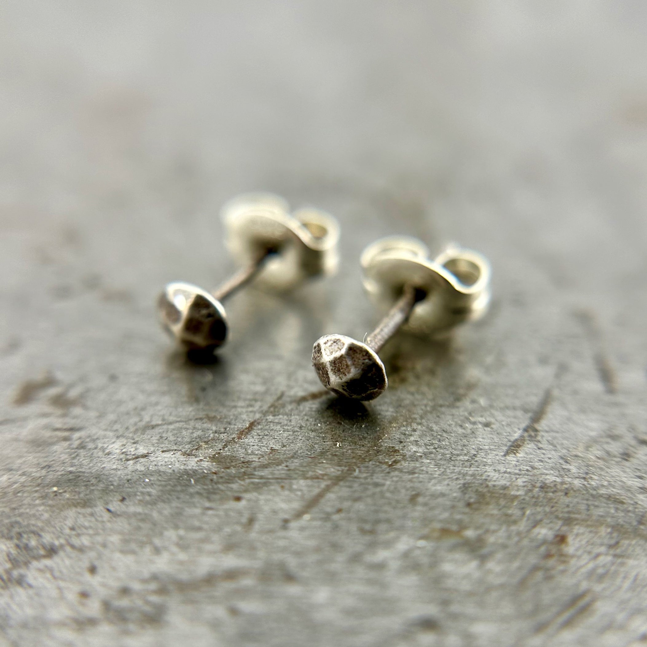 Petite RIVET Stud Earrings - Silver – Compass Rose Design