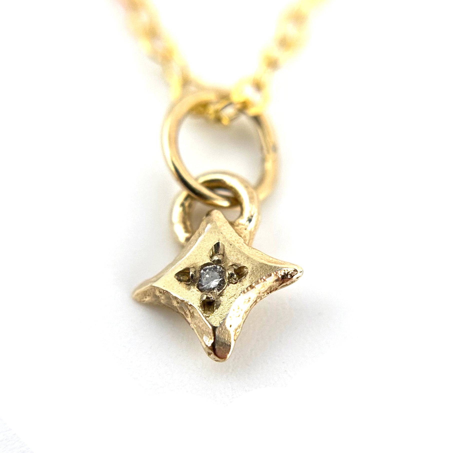 SPARKLE Charm - Gold with White Diamond – Compass Rose Design