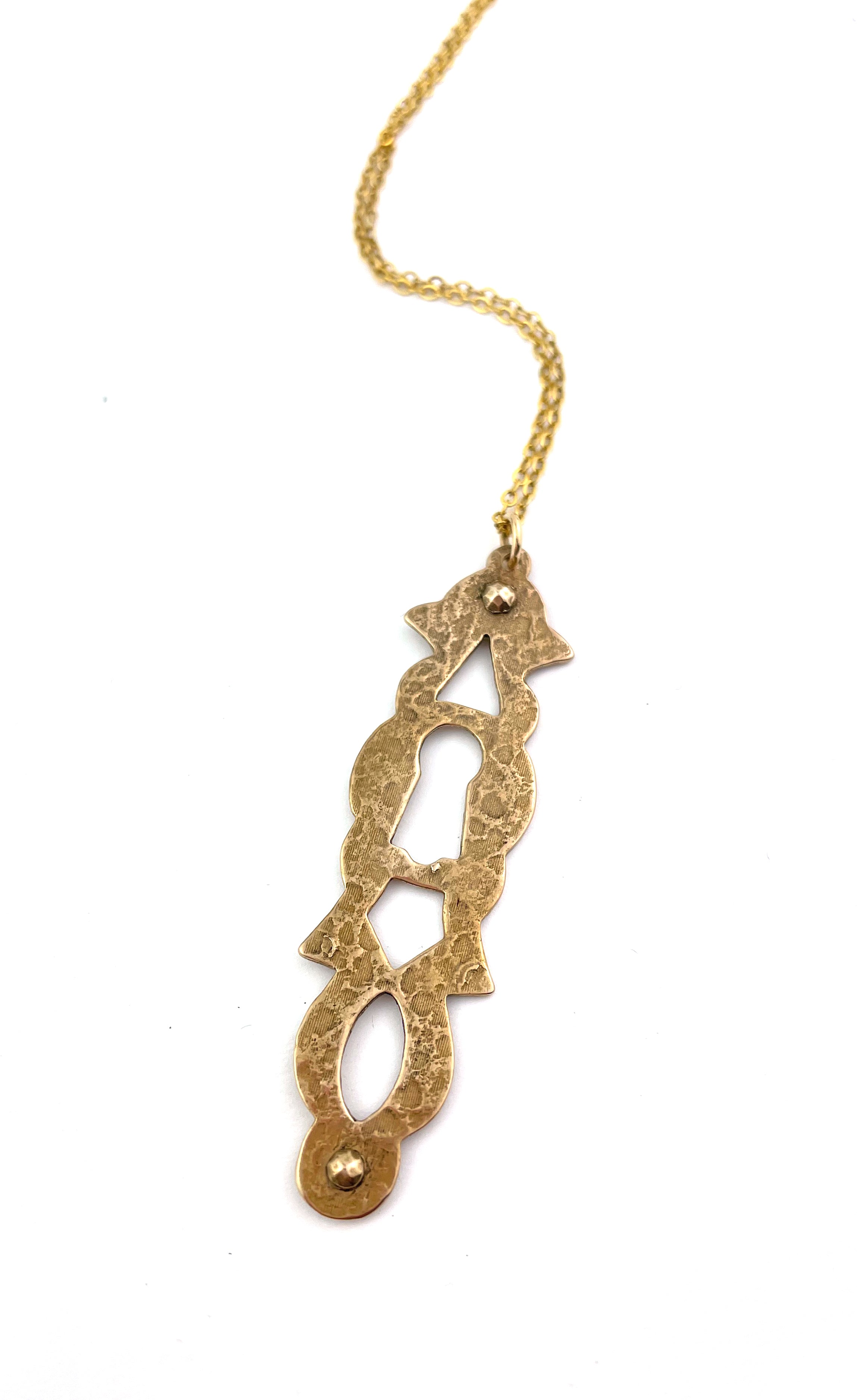 KEYHOLE Necklace - Bronze – Compass Rose Design