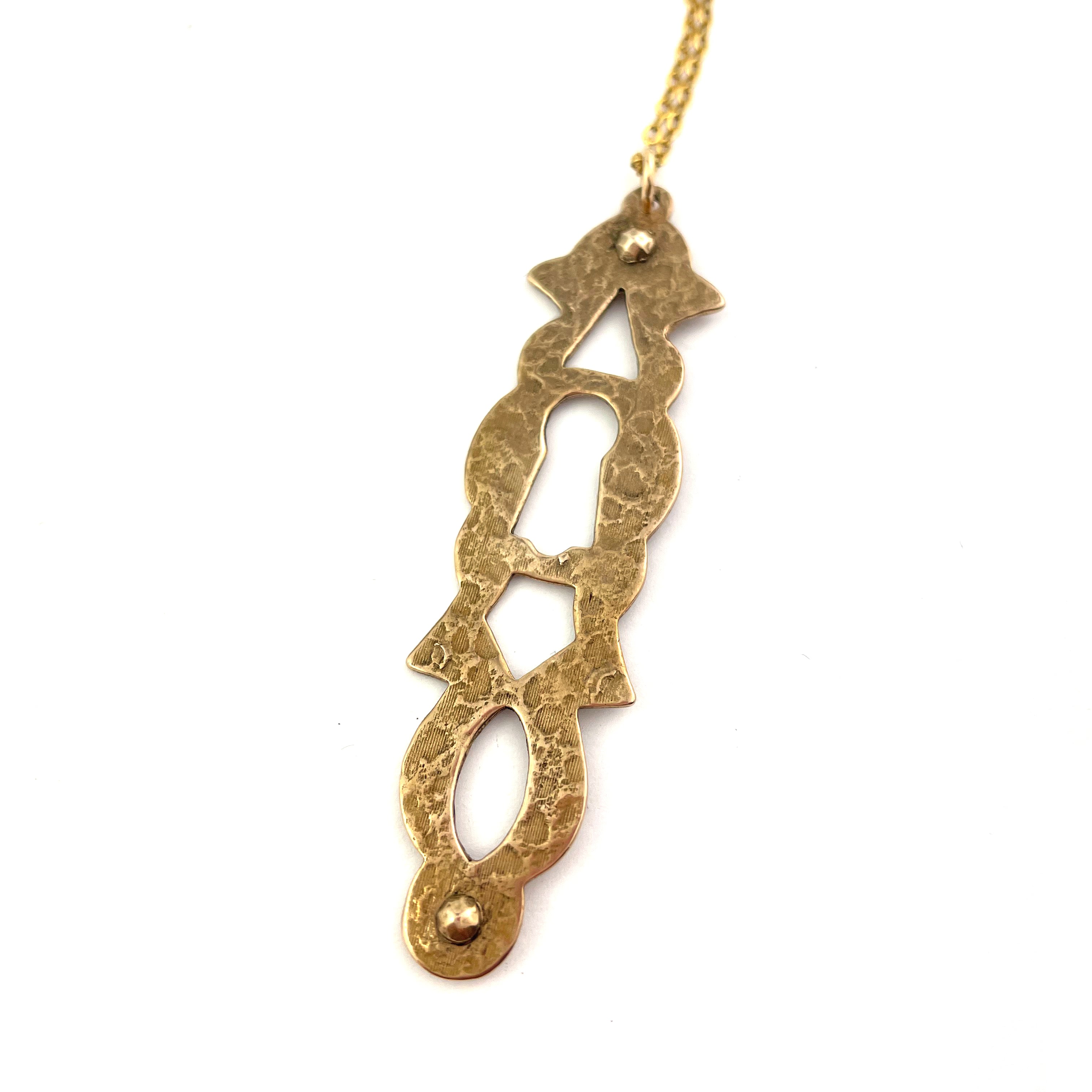 KEYHOLE Necklace - Bronze – Compass Rose Design