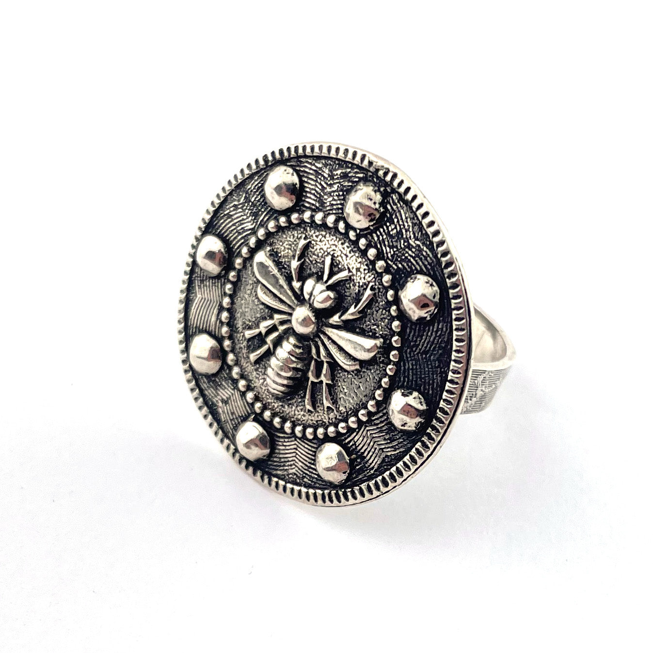 Large QUEEN BEE Ring - SILVER size 9 – Compass Rose Design