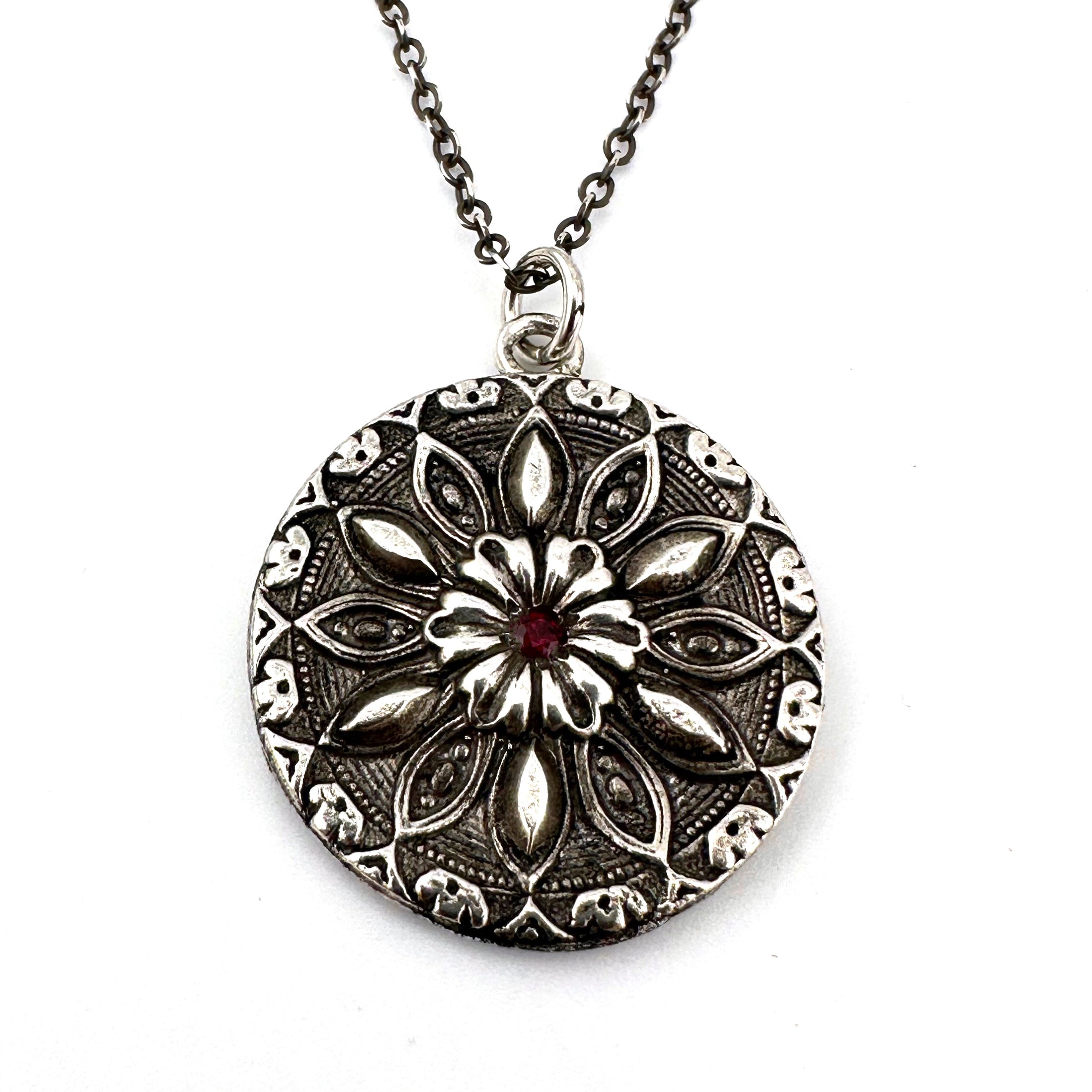 RADIANCE Necklace with Ruby - SILVER – Compass Rose Design