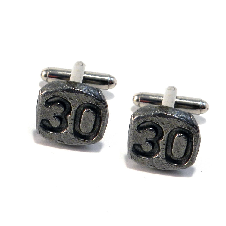 Railroad Date Nail Cufflinks – Compass Rose Design