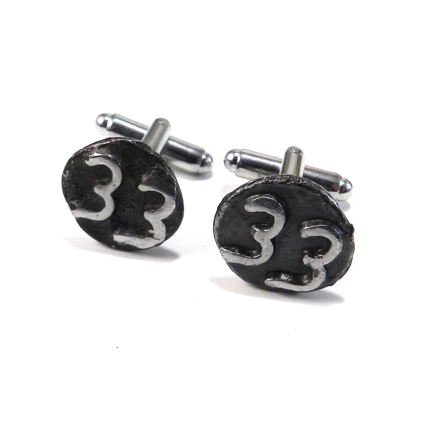 1933 Railroad Date Nail Cufflinks – Compass Rose Design
