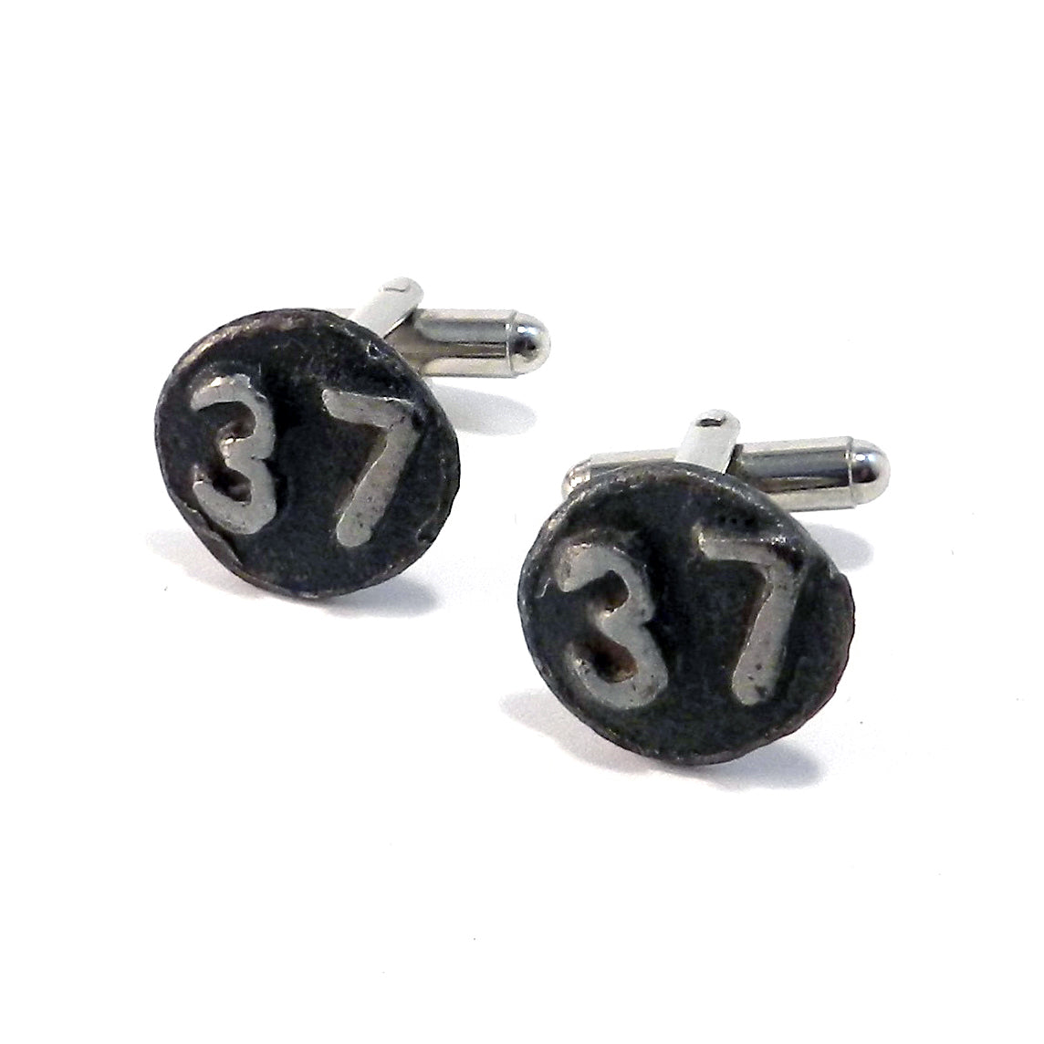 Railroad Date Nail Cufflinks – Compass Rose Design