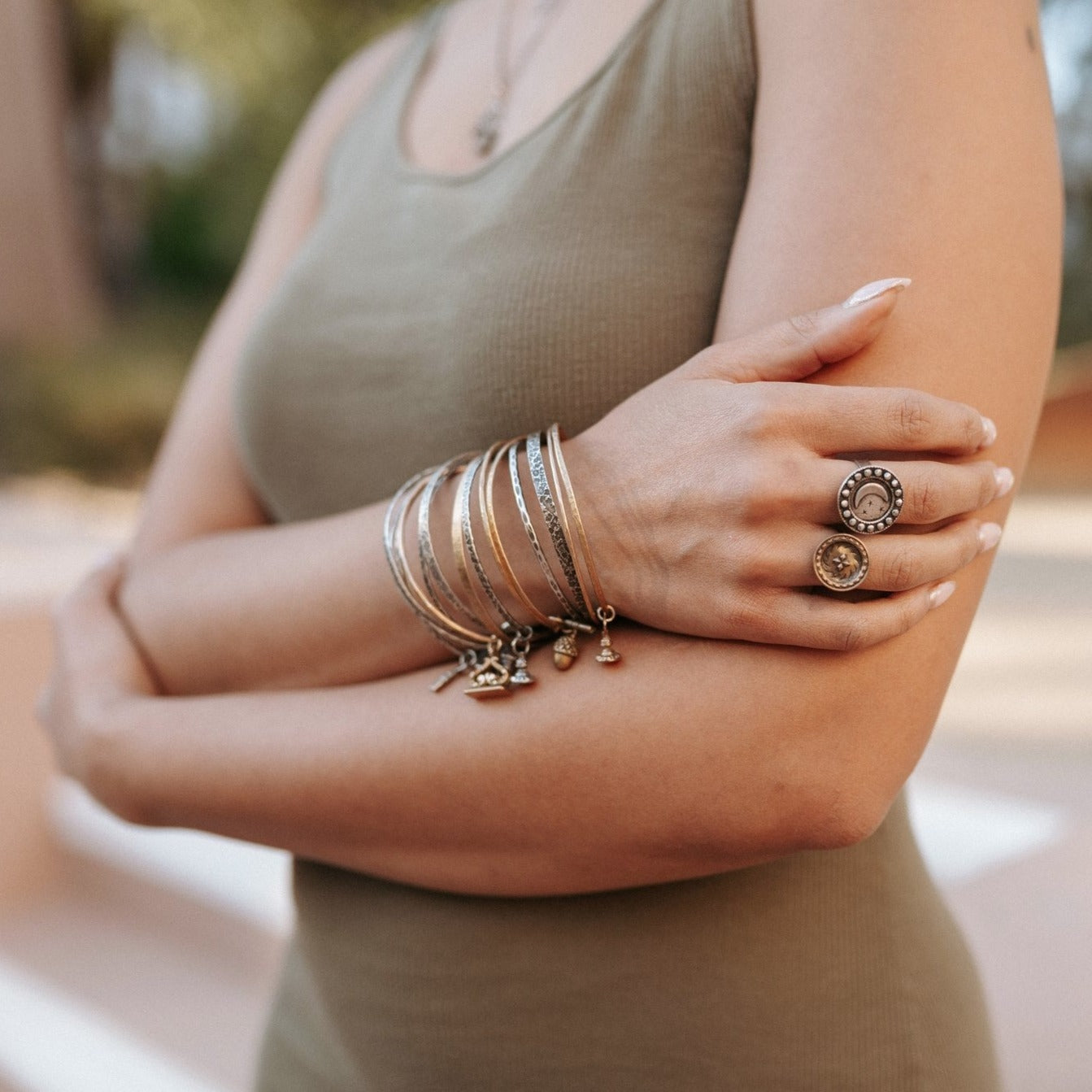 THIRTEEN MOONS Bracelet - Gold – Compass Rose Design