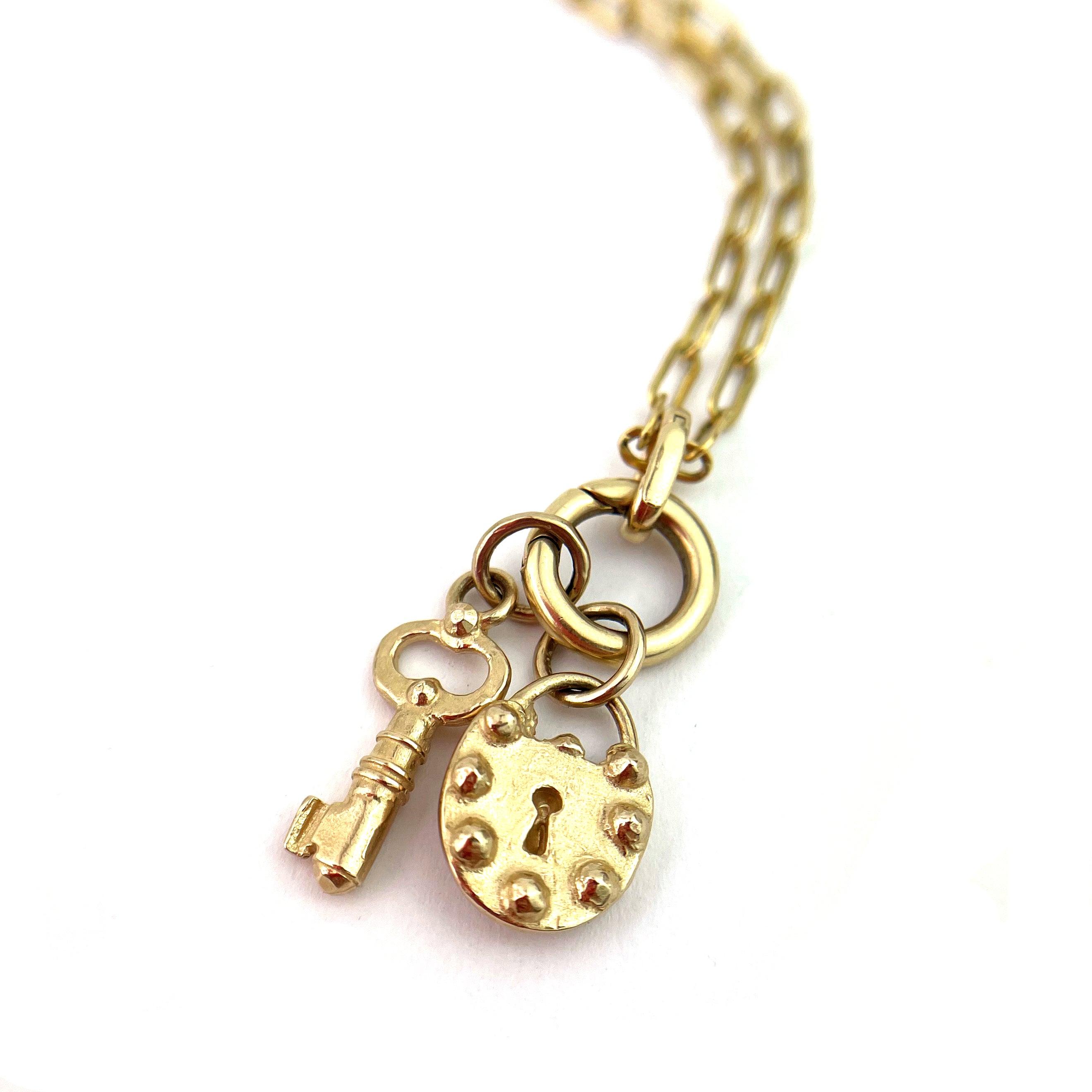 LOCK & KEY Love Charm - 14k Gold – Compass Rose Design