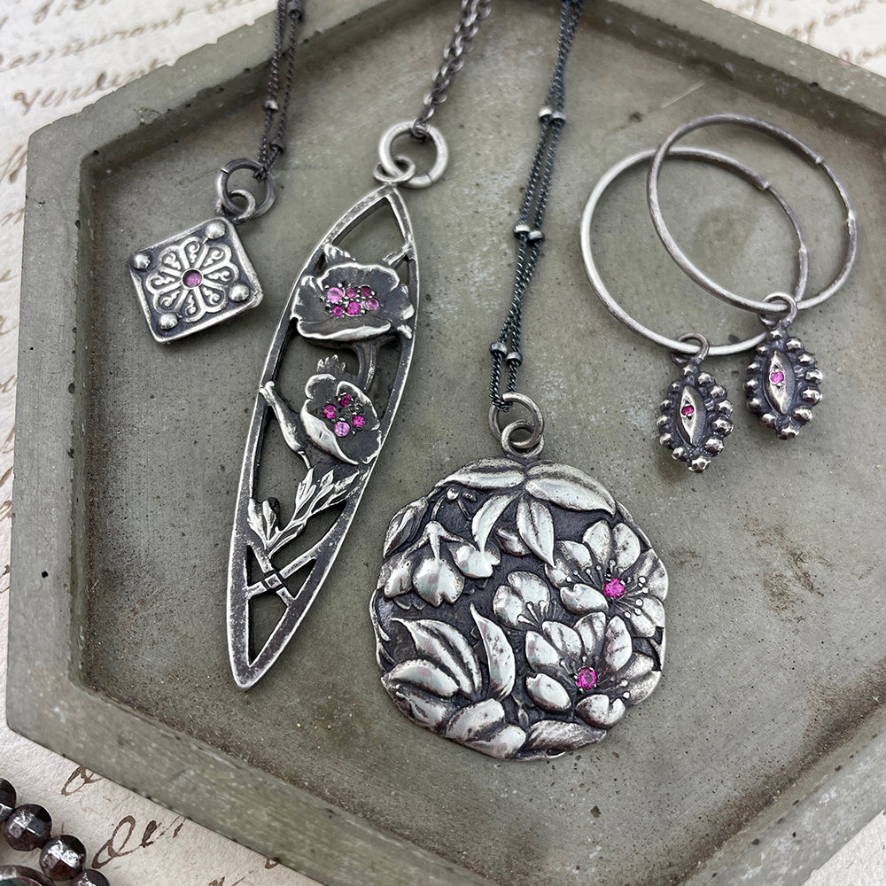 RADIANCE Necklace with Ruby - SILVER – Compass Rose Design